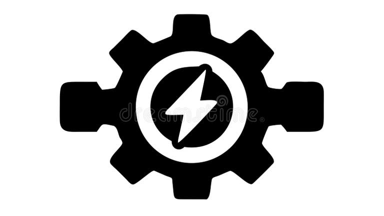 Gear with Lightning Bolt Icon for Power Settings, Vector Design ...