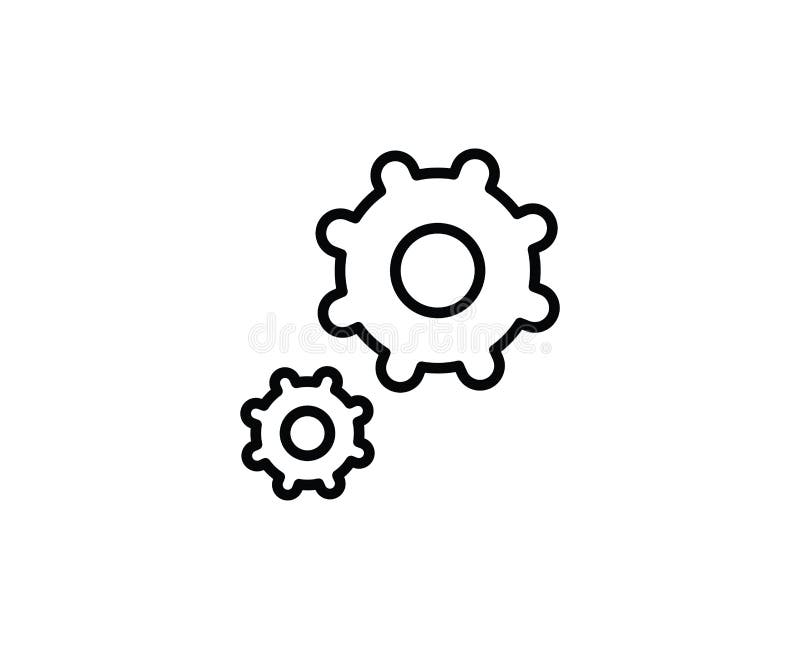 Gear line icon stock illustration. Illustration of mechanics - 184502160