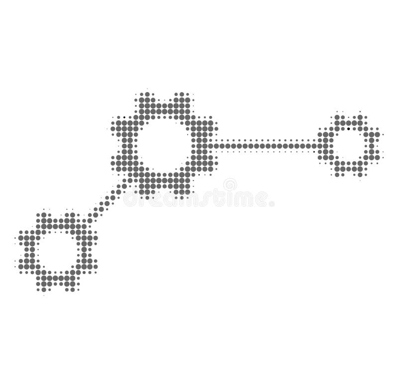 Gear Links Halftone Dotted Icon Stock Vector - Illustration of ...