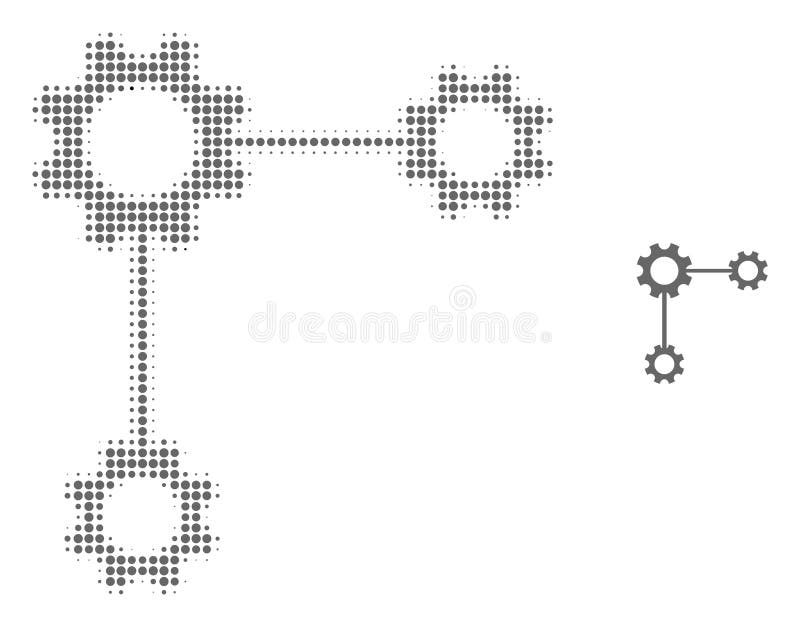 Gear Links Halftone Dotted Icon Stock Vector - Illustration of element ...