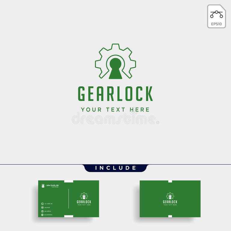Gear Lock Logo Design Protect Industry Vector Icon Isolated Stock ...
