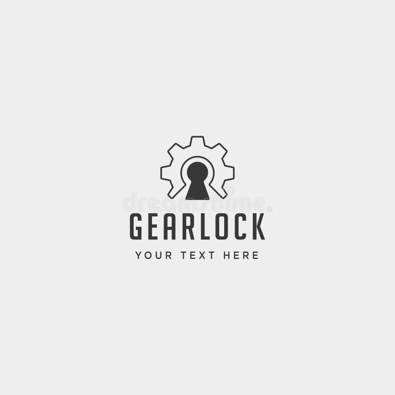 Gear Lock Logo Design Protect Industry Vector Icon Isolated Stock ...