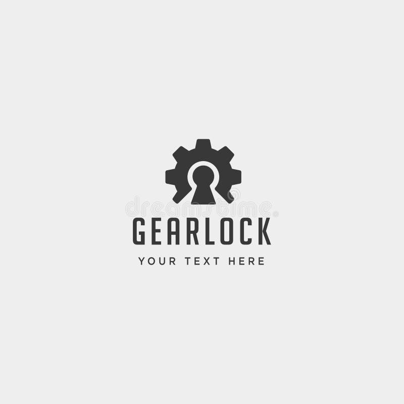 Gear Lock Logo Design Protect Industry Vector Icon Isolated Stock ...