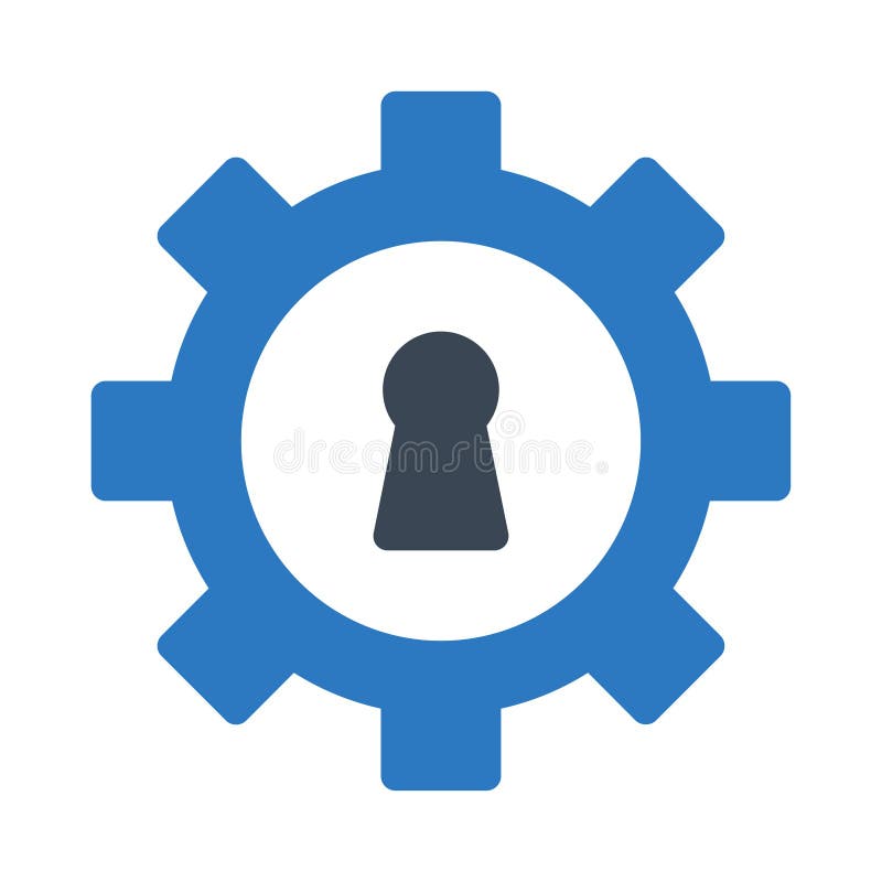 Gear Lock Logo Design Protect Industry Vector Icon Isolated Stock ...