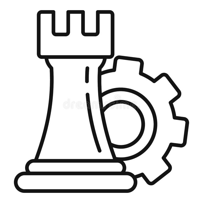Gear Logic Icon, Outline Style Stock Vector - Illustration of engine ...