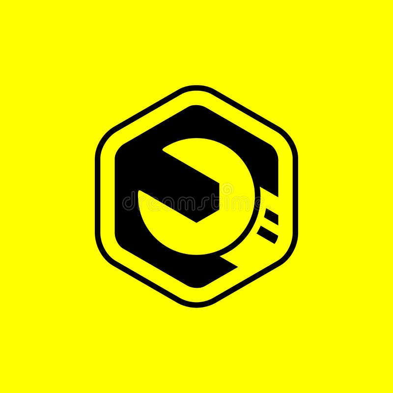 Gear Logo Hexagonal Logo Yellow and Black Stock Illustration ...
