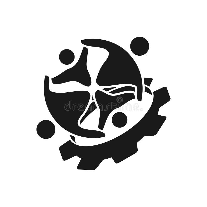 Machine Gear People Commitment Teamwork Together Outline Logo Stock Vector - Illustration of ...