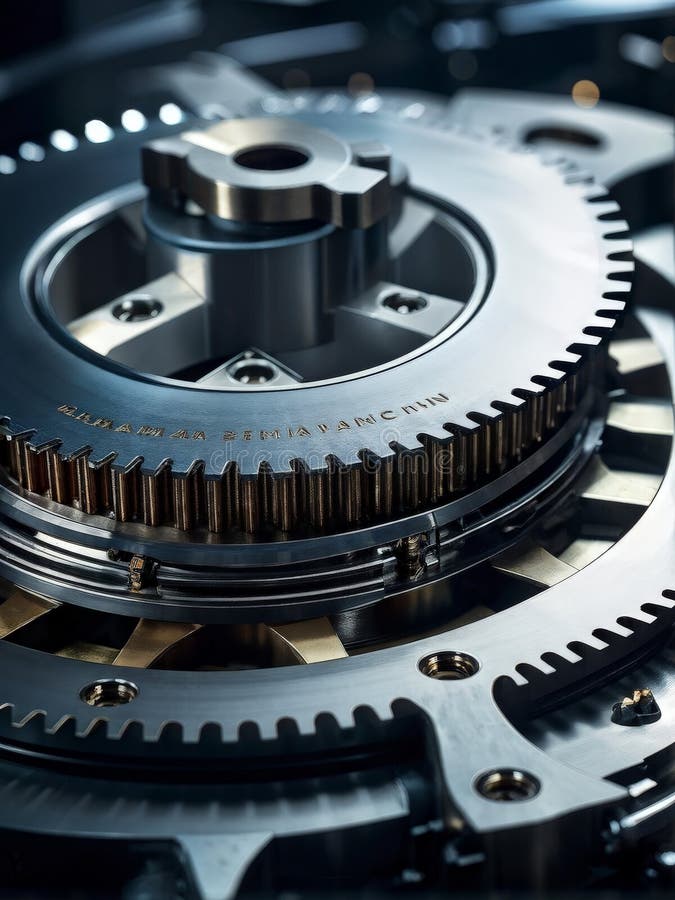 Gear Machine with Metal Gears Stock Illustration - Illustration of ...