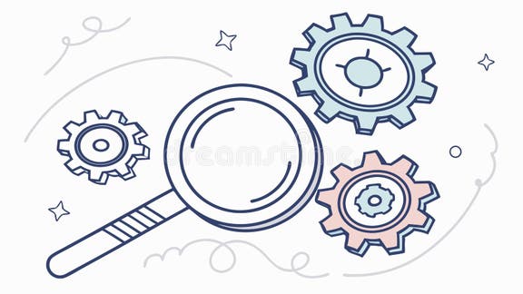 Gear & Magnifying Glass, Process Optimization, Vector Design Generative ...
