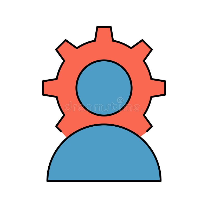 Gear, Man, Business Management Icon Stock Vector - Illustration of idea ...