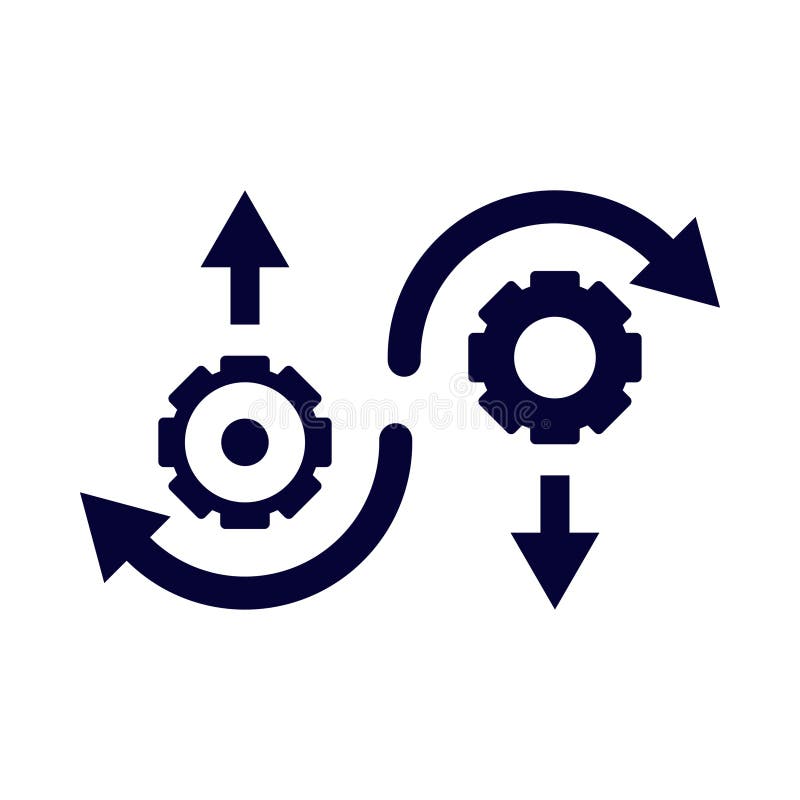 Gear, Management, Up, Down, Process, Management Process Icon Stock ...