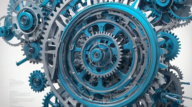 Gear Mechanism Abstract Design Stock Illustration - Illustration of ...