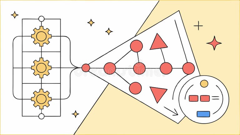 Gear Mechanism with Arrows, Process Flow and System Illustration Vector ...