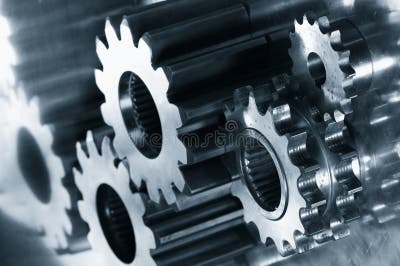 Gear-mechanism in Dark Blue Stock Photo - Image of idea, mechanics: 2303184
