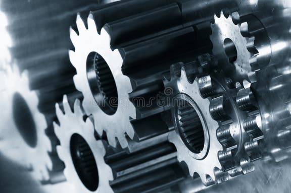 Gear-mechanism in Dark Blue Stock Photo - Image of idea, mechanics: 2303184