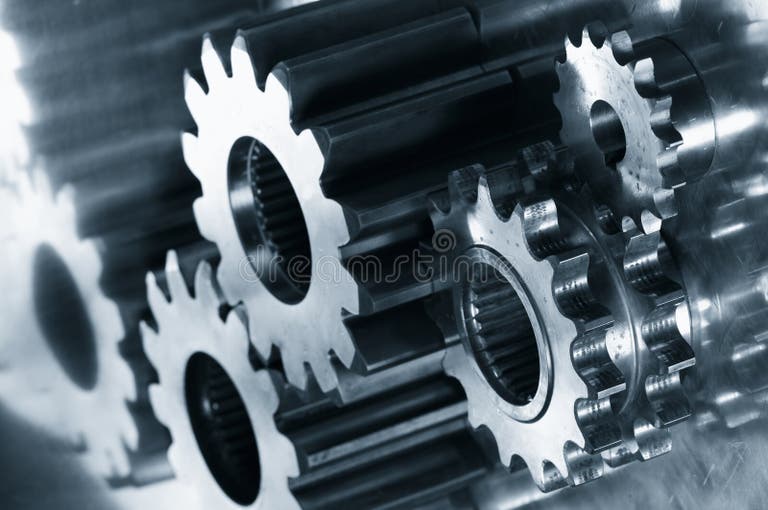 Gear-mechanism in Dark Blue Stock Photo - Image of idea, mechanics: 2303184