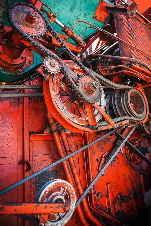 Gear Mechanism of Old Combine Harvester Stock Photo - Image of ...