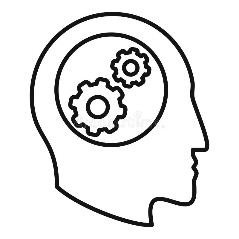 Gear Memory Change Icon Outline Vector. Mind Intellect Stock Vector ...