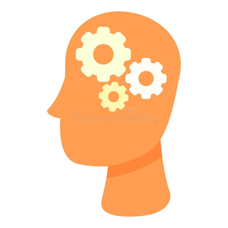 Gear Mind Thinking Icon Cartoon Vector. Genius Strategy Stock Vector ...
