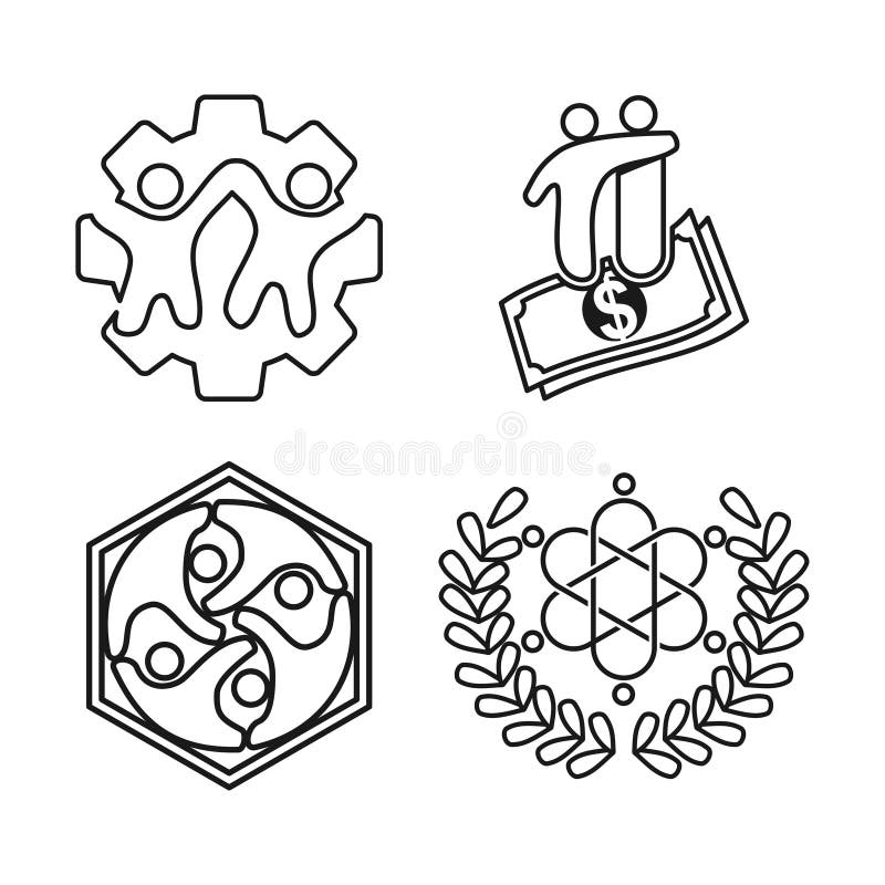 Leaf Gear Tree Commitment Teamwork Together Outline Logo Stock Vector - Illustration of leaf ...