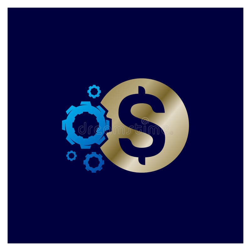 Gear Money Logo Design Concept Vector, Simple Money Gear Logo Template ...