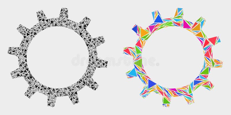 Vector Gear Mosaic Icon of Triangle Elements Stock Vector ...