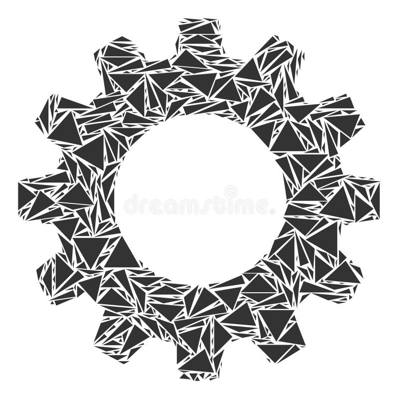 Gear Mosaic of Triangles stock vector. Illustration of control - 119924354