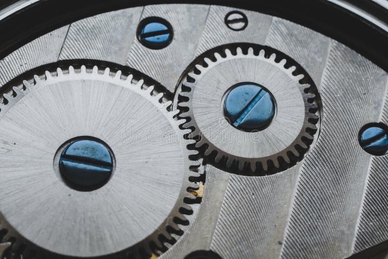 Gear on Movement of Mechanical Watch Stock Image - Image of clockworks ...