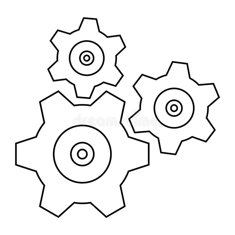 Gear Multiple White stock vector. Illustration of concept - 259678507
