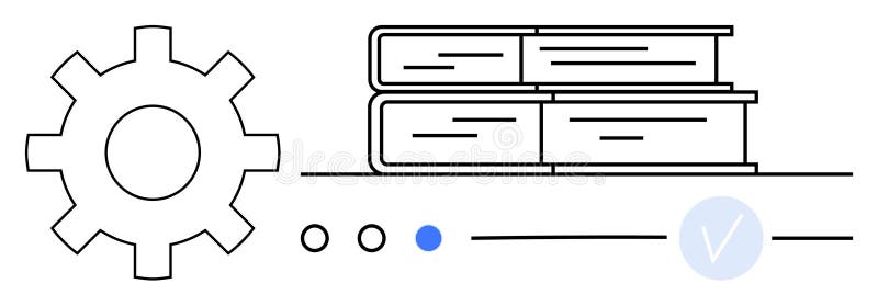 Gear and Books Signify Balance between Technology and Education ...