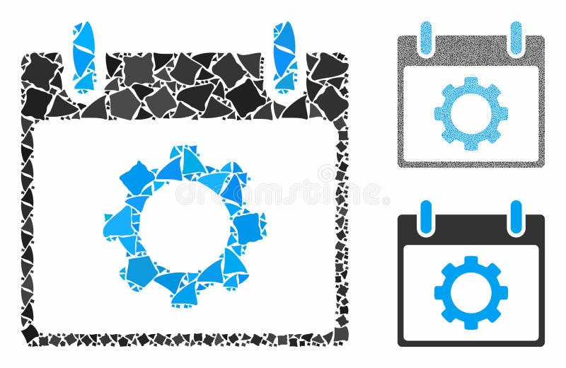Gear Options Calendar Day Composition Icon of Ragged Pieces Stock ...
