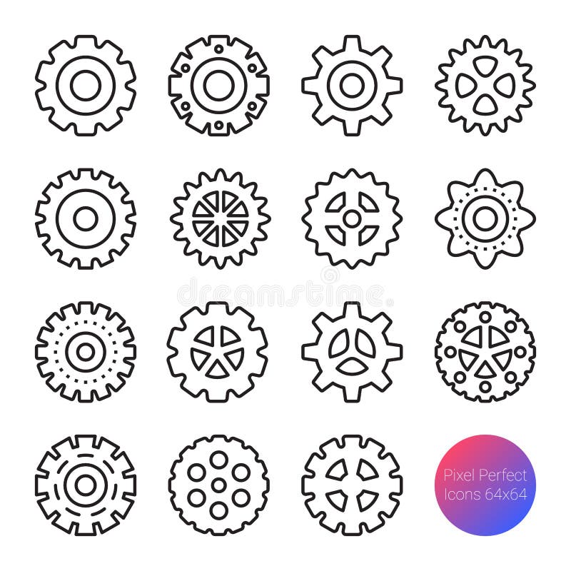 Gear outline icons stock vector. Illustration of vector - 146692498