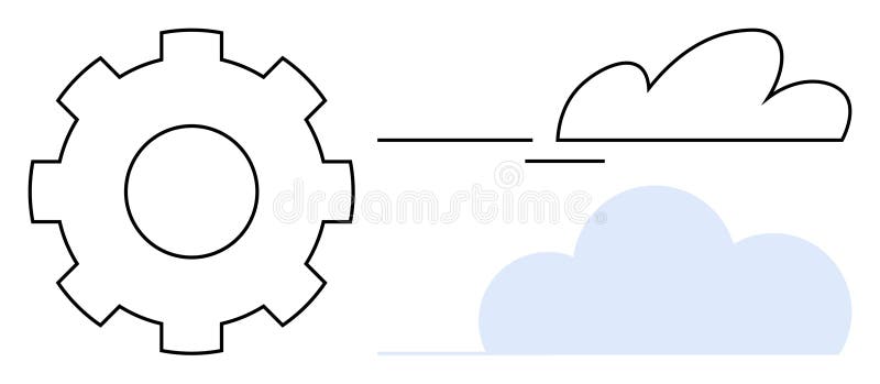 Gear and Clouds Representing Technology Integration and Innovative Cloud Computing Concept Stock ...