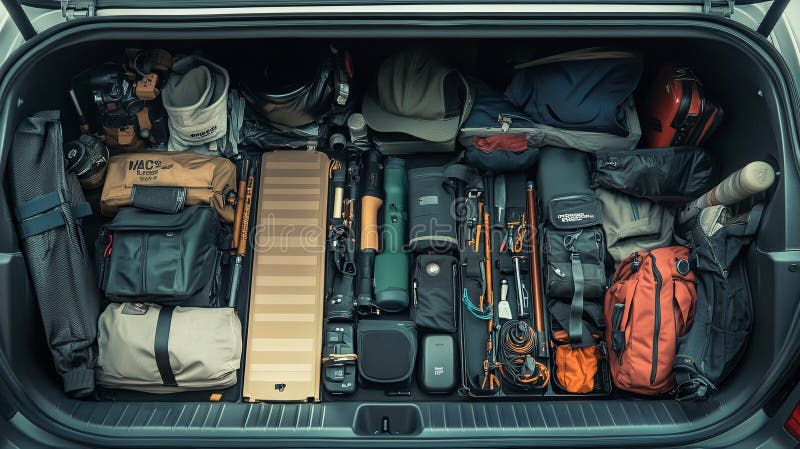 Packed Trunk Organized Equipment Layout Stock Photos - Free & Royalty ...