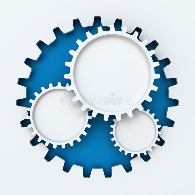 Gear Paper Cutout Infographic with Copyspace Stock Illustration ...