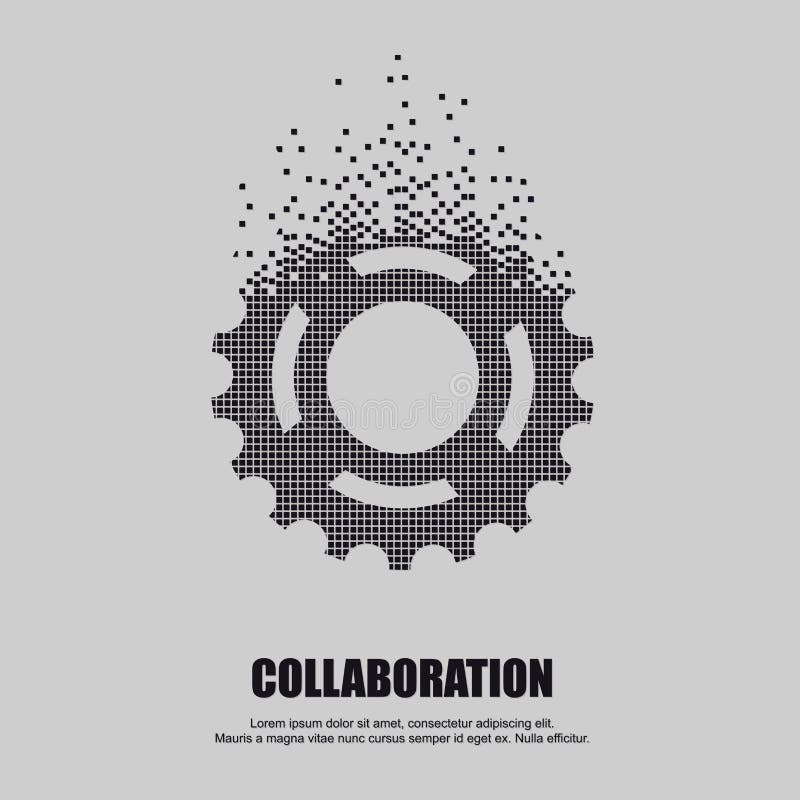Teamwork with Gear Concept. Infographic Template. Vector Illustration ...