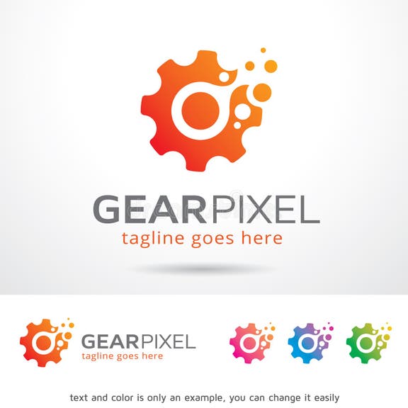 Gear Pixel Logo Template Design Vector Stock Illustration ...