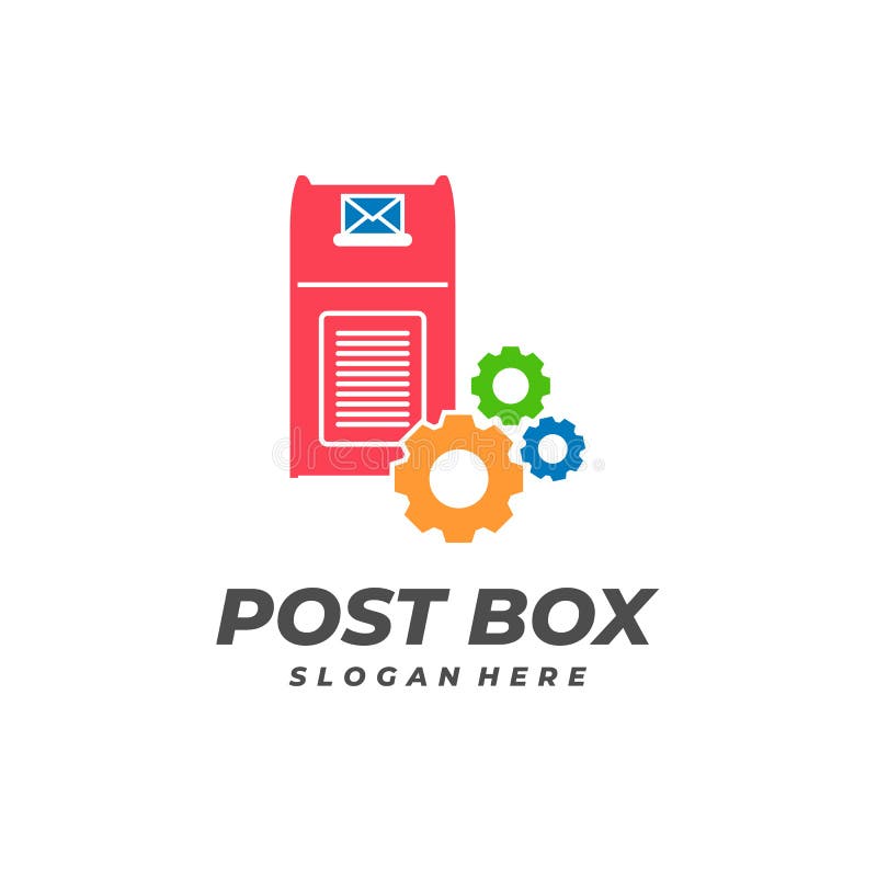 Gear Post Box Logo Vector Template, Creative Post Box Logo Design ...