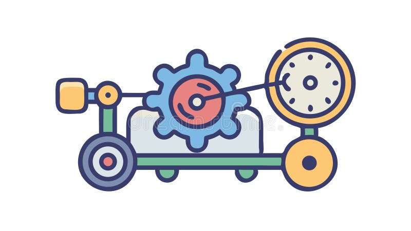 Gear-Powered Device with Clock, Motion and Timing Precision, Vector ...