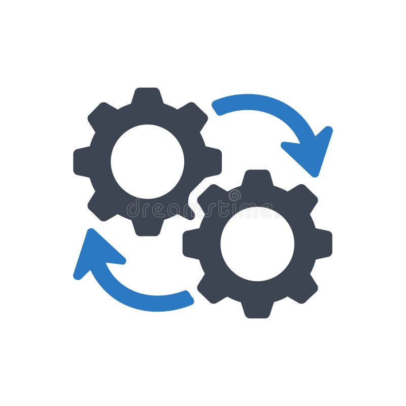 Gear Process Icon stock illustration. Illustration of engineering ...