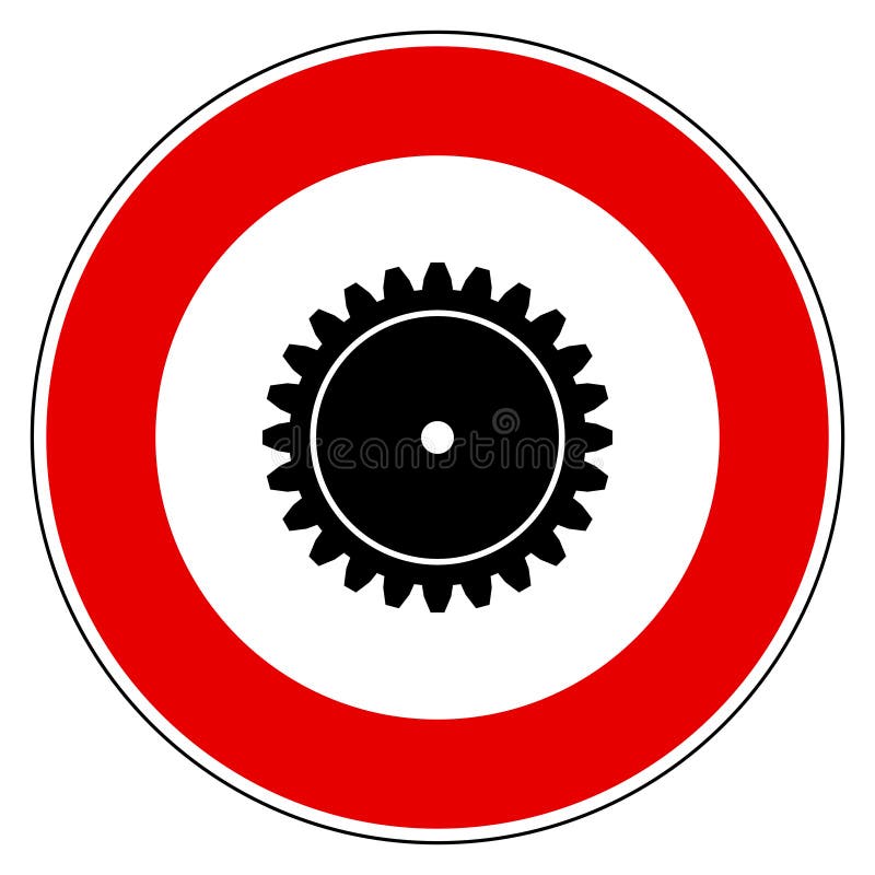 Gear and prohibition sign stock vector. Illustration of sign - 192778273