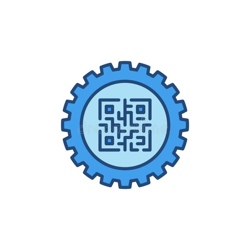 Gear with QR Code Inside Vector Concept Colored Icon Stock Vector ...