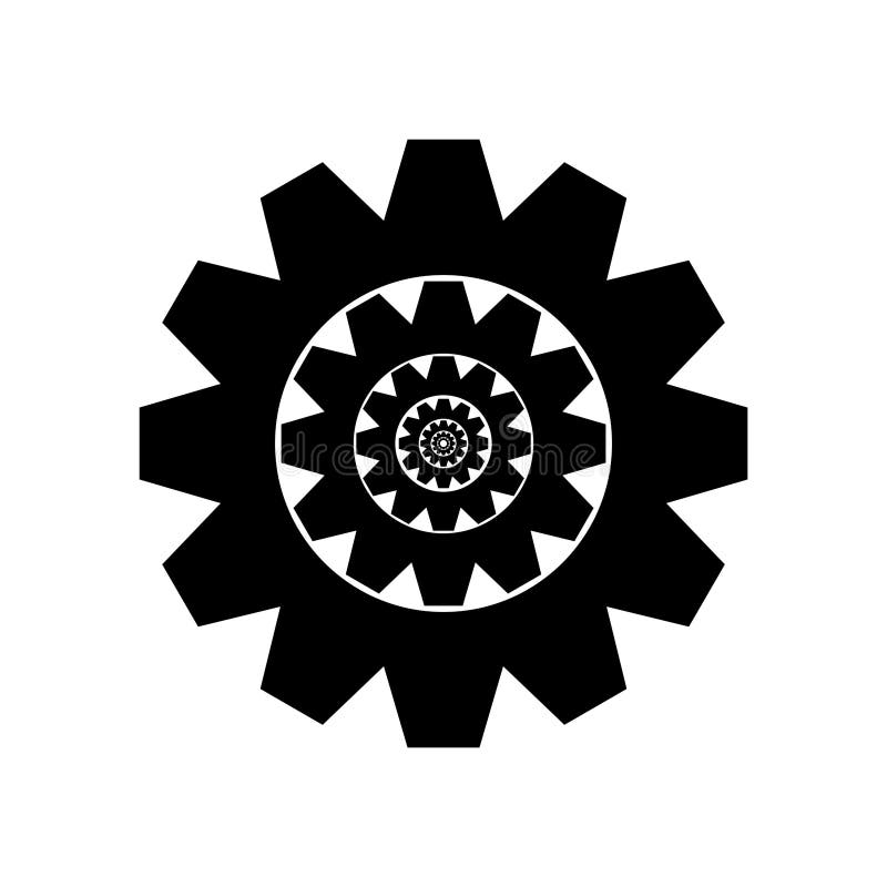 Gear Recursion Icon. Nested Cog Symbol. Infinite Mechanics Vector ...