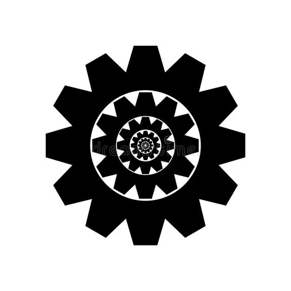 Gear Recursion Icon. Nested Cog Symbol. Infinite Mechanics Vector ...