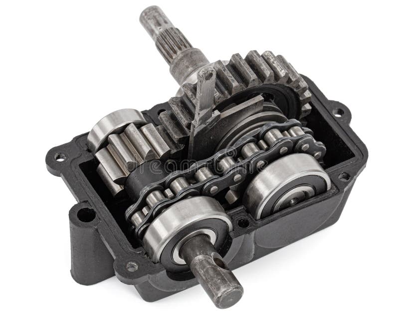 Gear Reducer with Chain Drive, Isolated on White Background Stock Photo ...