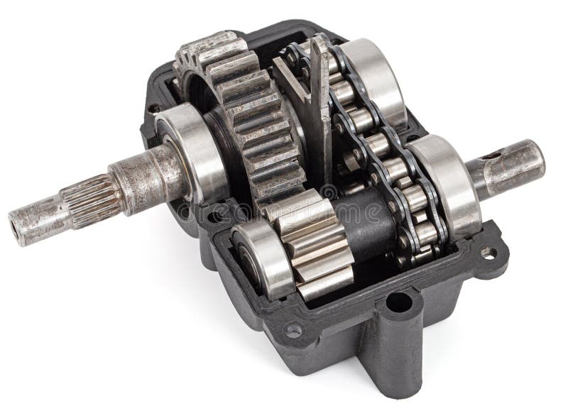Gear Reducer with Chain Drive, Isolated on White Background Stock Image ...