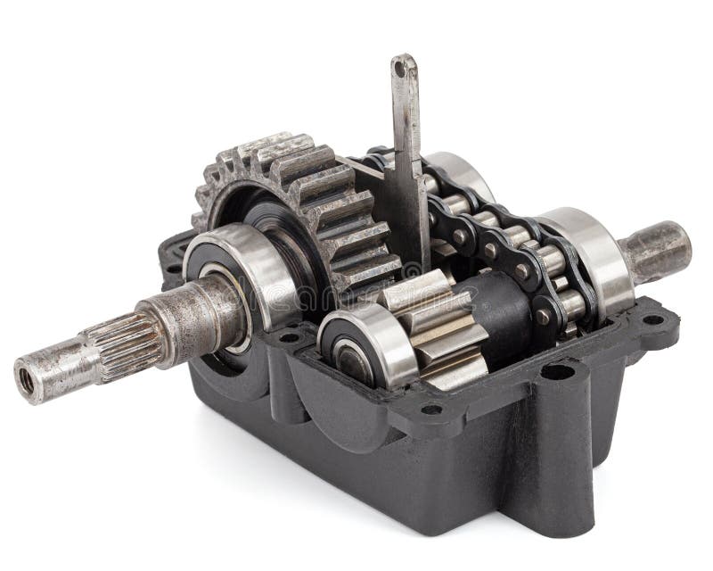 Gear Reducer with Chain Drive, Isolated on White Background Stock Image ...