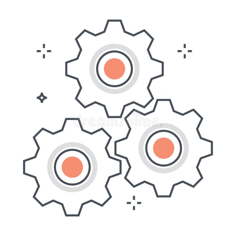 Gear Related Color Line Vector Icon, Illustration Stock Vector ...