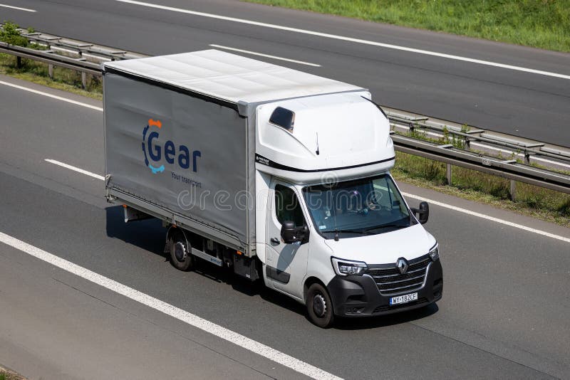Gear truck editorial stock image. Image of road, emblem - 254424244