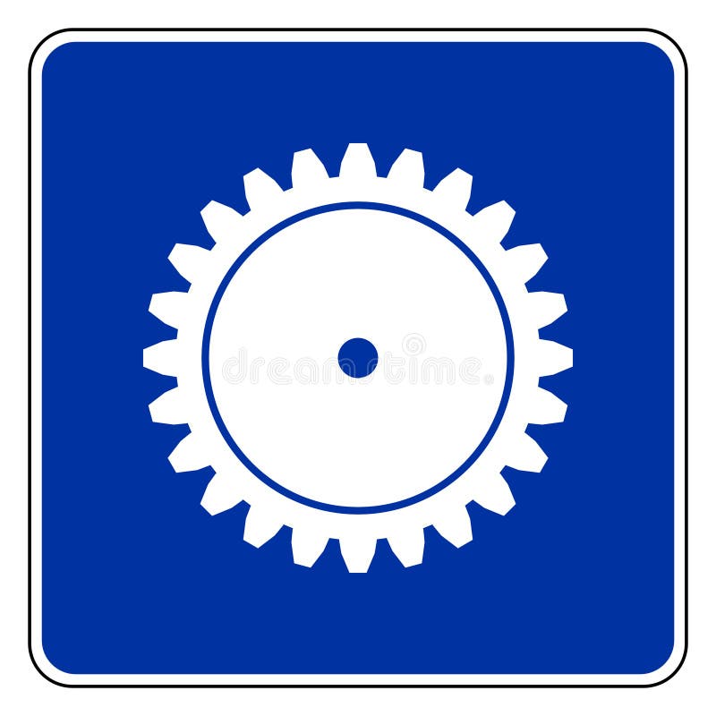 Gear and road sign stock vector. Illustration of gear - 228344735